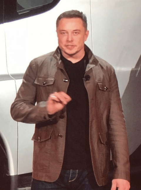 Elon Musk Mens Tesla Event Olive Jacket - A2 Jackets