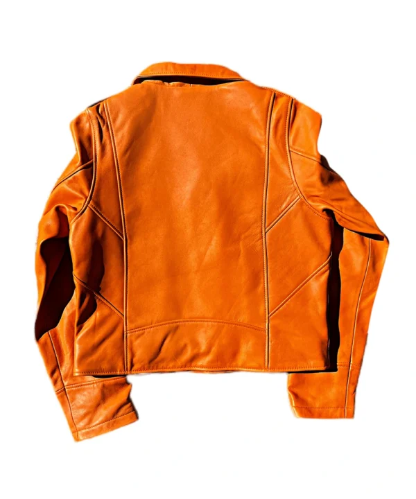 Lily Orange Leather Motor Jacket - A2 Jackets