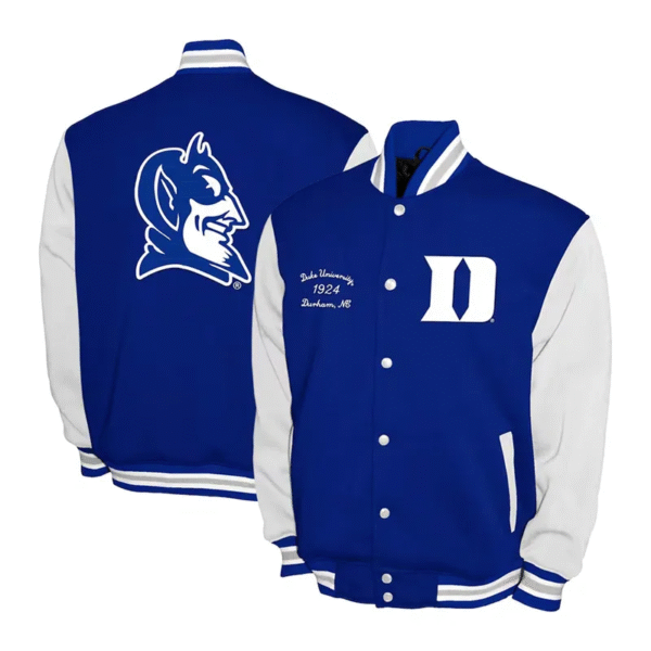 College NCAA Duke Blue Devils Royal and White Jacket - A2 Jackets