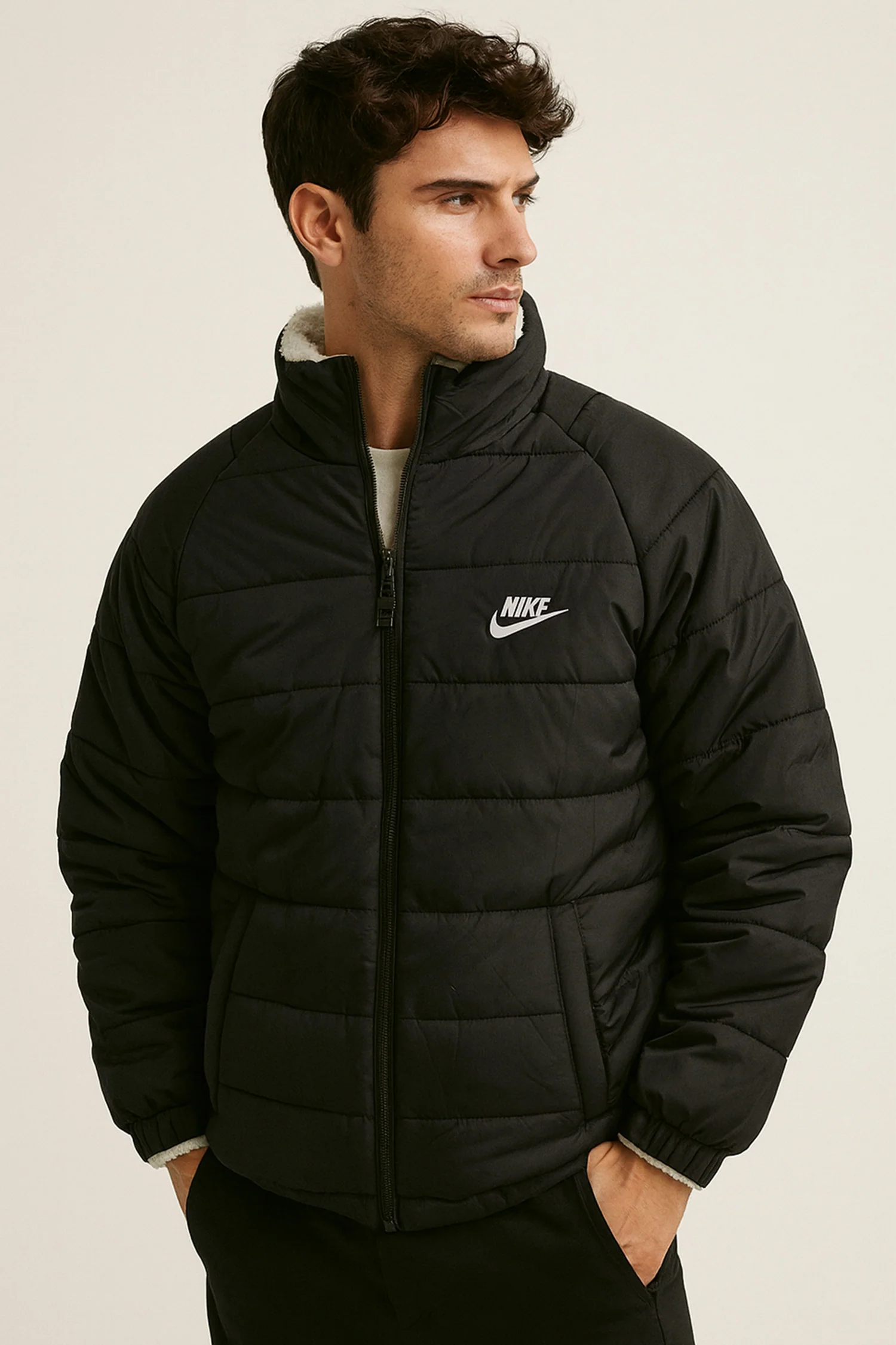 Nike Swoosh Black Reversible Puffer Jacket - A2 Jackets